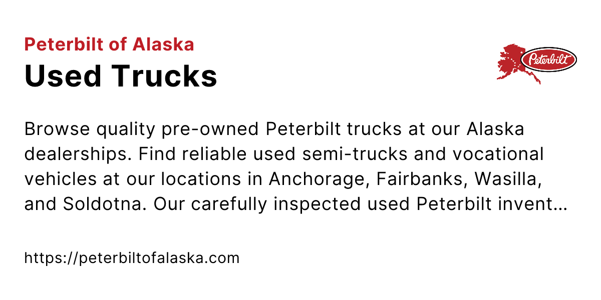 Used Trucks | Peterbilt of Alaska